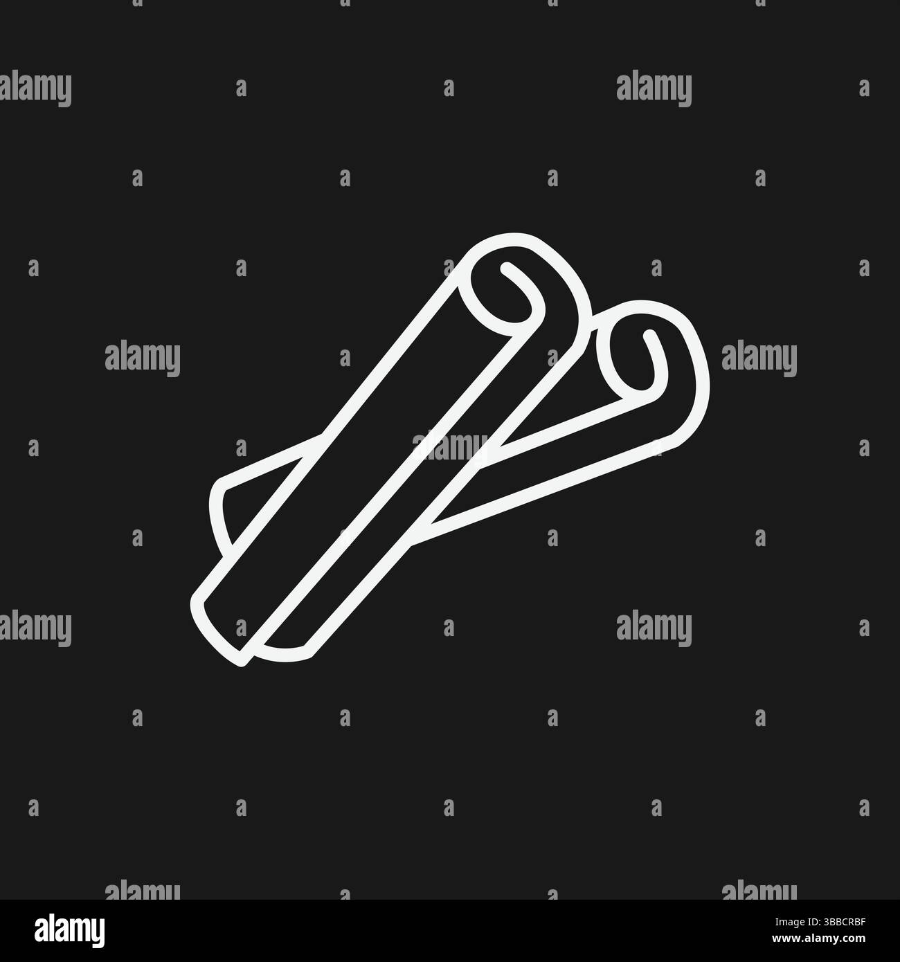Minimal Cinnamon Sticks Icon Black and White Spice Symbol Line Art ...