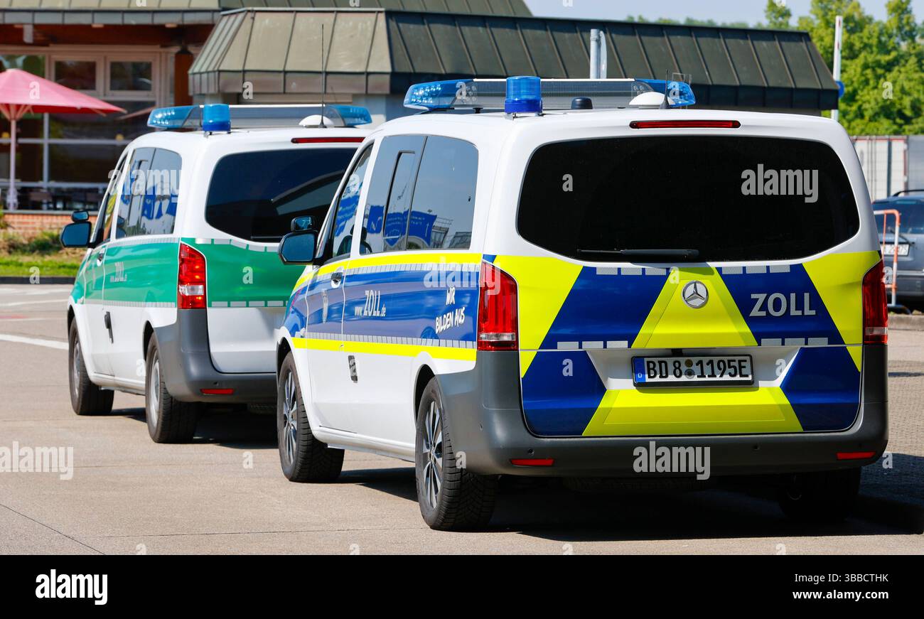 Weil am Rhein, Germany - May 15, 2025: German - Swiss Border between ...