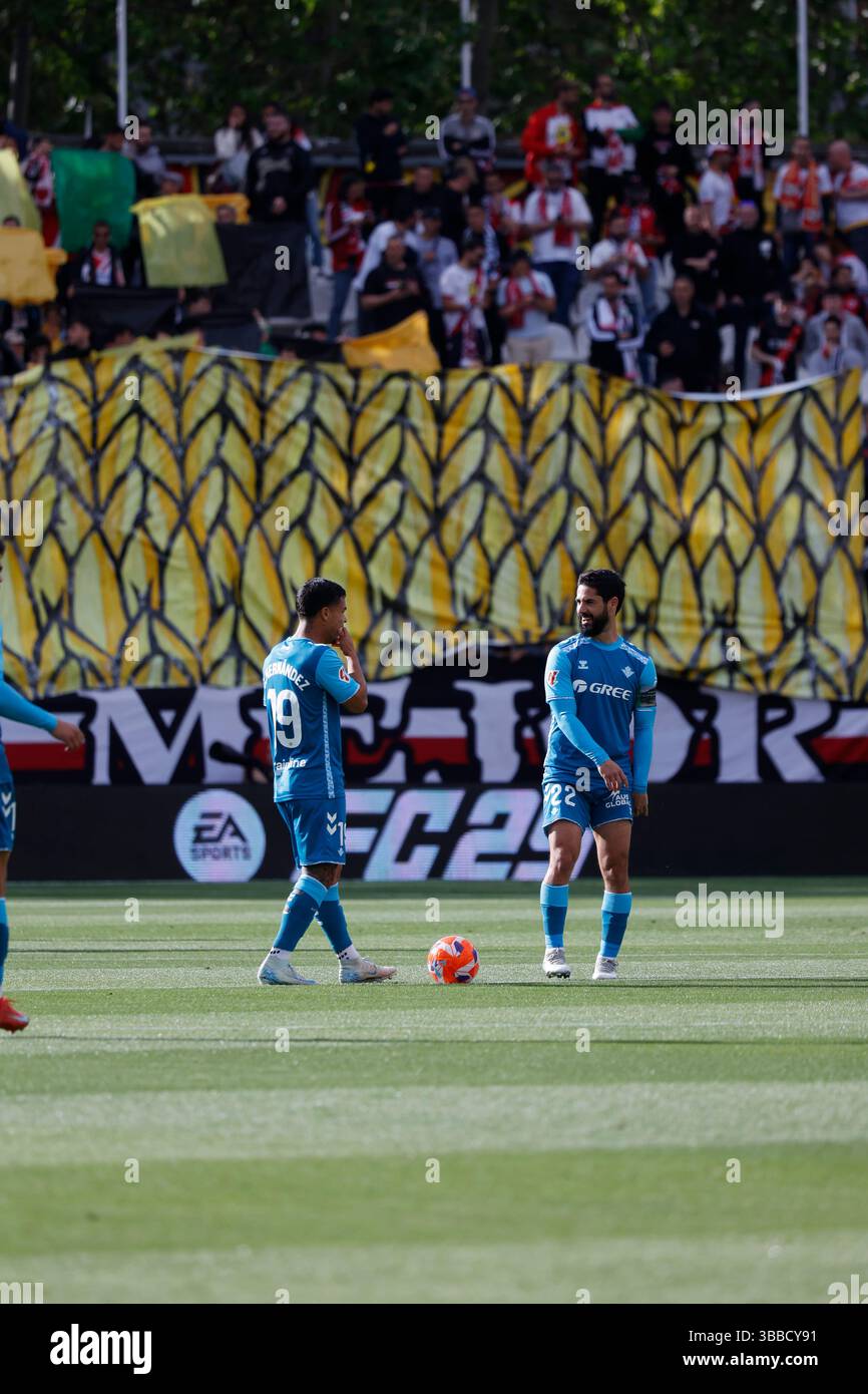 MADRID, SPAIN - MAY 15, 2025: Nuno and Isco during LaLiga match between ...