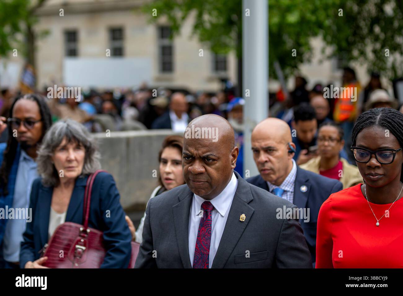 NEWARK, NEW JERSEY - MAY 15: Newark Mayor Ras Baraka leaves the Federal ...