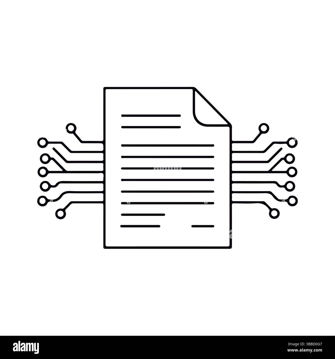 Digital document icon circuit Black and White Stock Photos & Images - Alamy