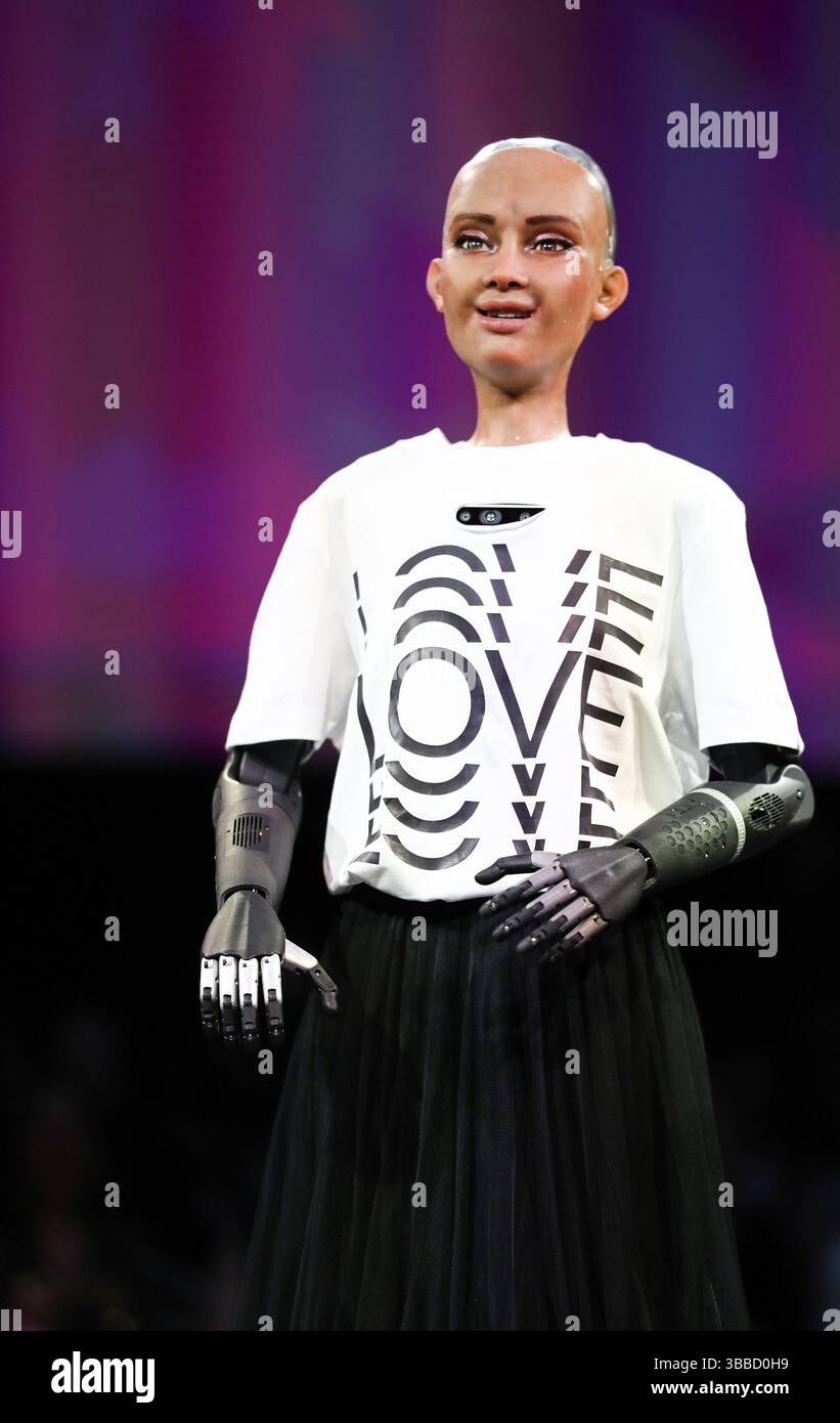 Rovinj, Croatia. 15th May, 2025. Hanson Robotics' most advanced human ...