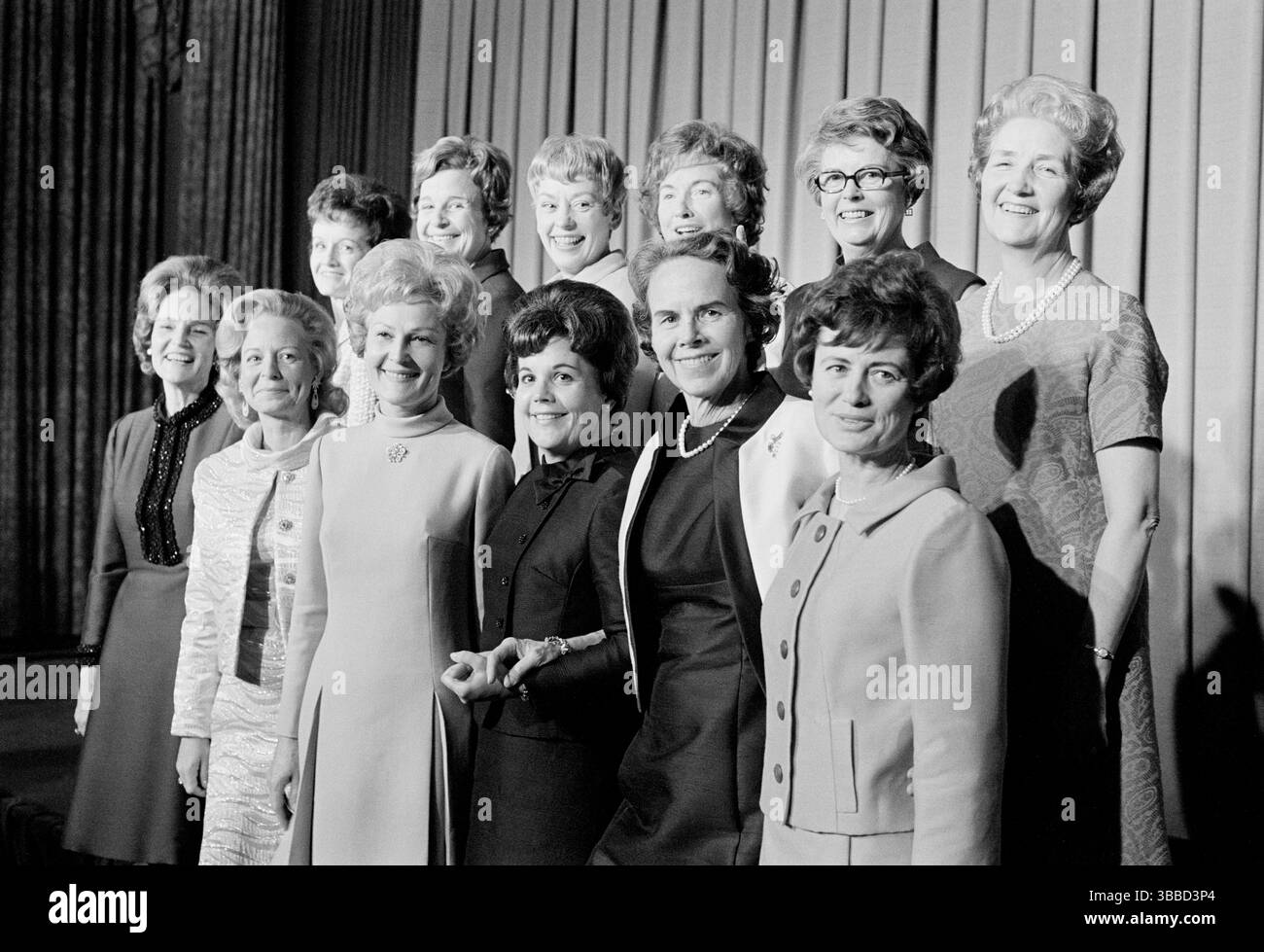 First Lady Pat Nixon and second lady Judy Agnew pose with the wives of ...
