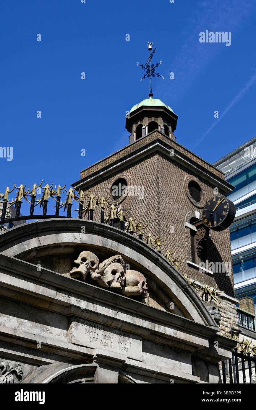 LONDON, UK - APRIL 30, 2025: Entrance to St Olave's Church graveyard ...