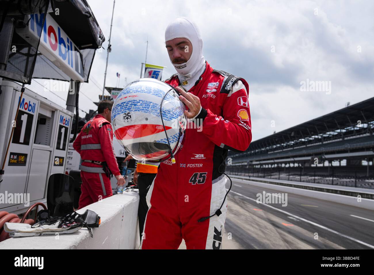 Louis Foster, of the United Kingdom, prepares to drive during practice ...