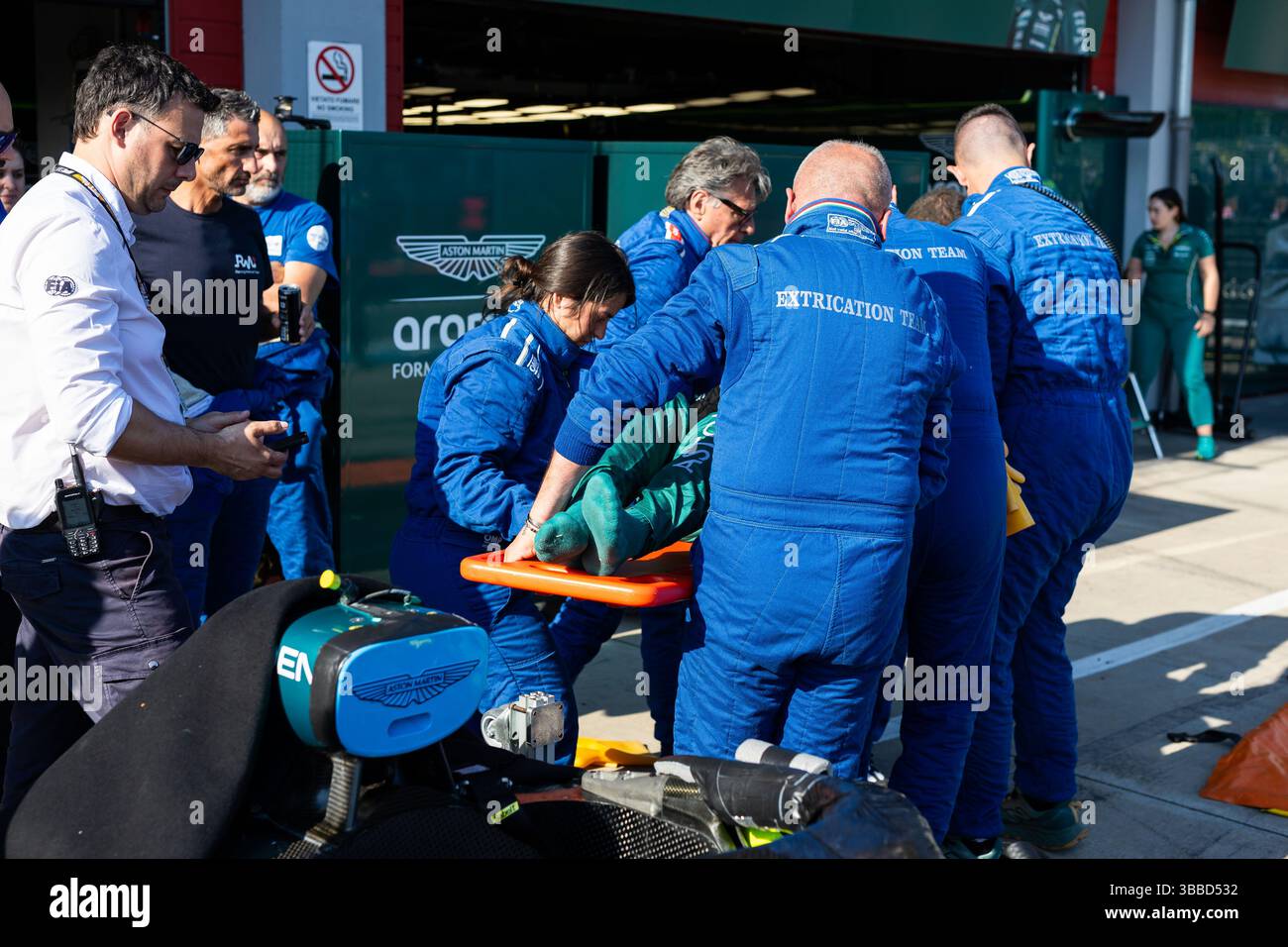 Imola, Italie. 15th May, 2025. FIA Extrication Exercise illustration ...