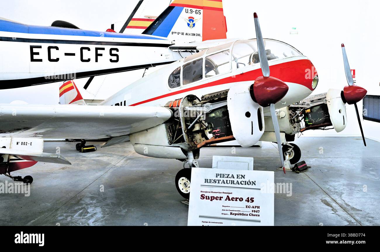 Malaga Aero Museum by the airport with a lovely Czechoslovakian Aero AE ...