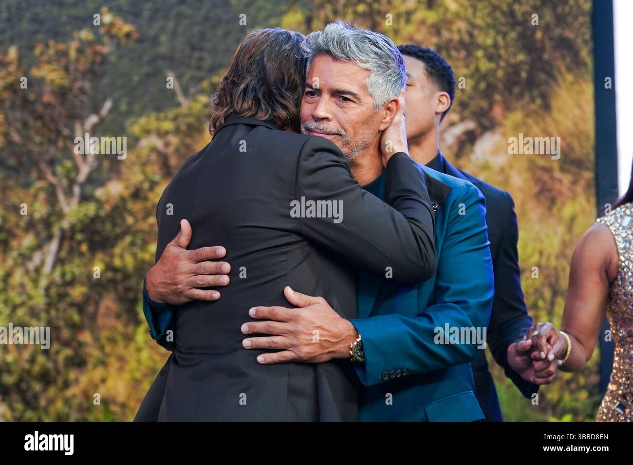 Tom Cruise, left, and Esai Morales pose for photographers upon arrival at the premiere of the ...