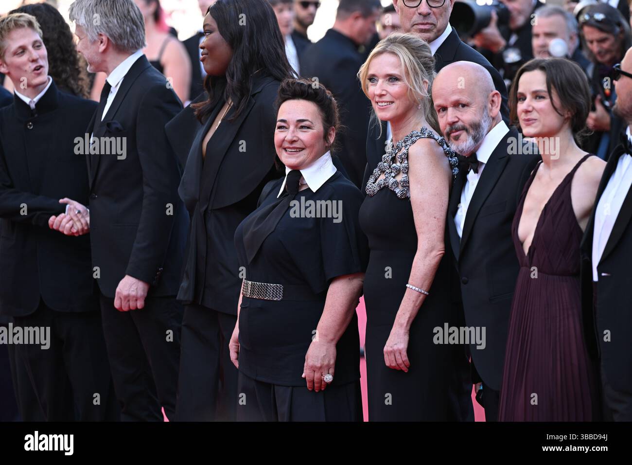 (left to right) Mathilde Riu, Stanislas Merhar, Guslagie Malanda ...