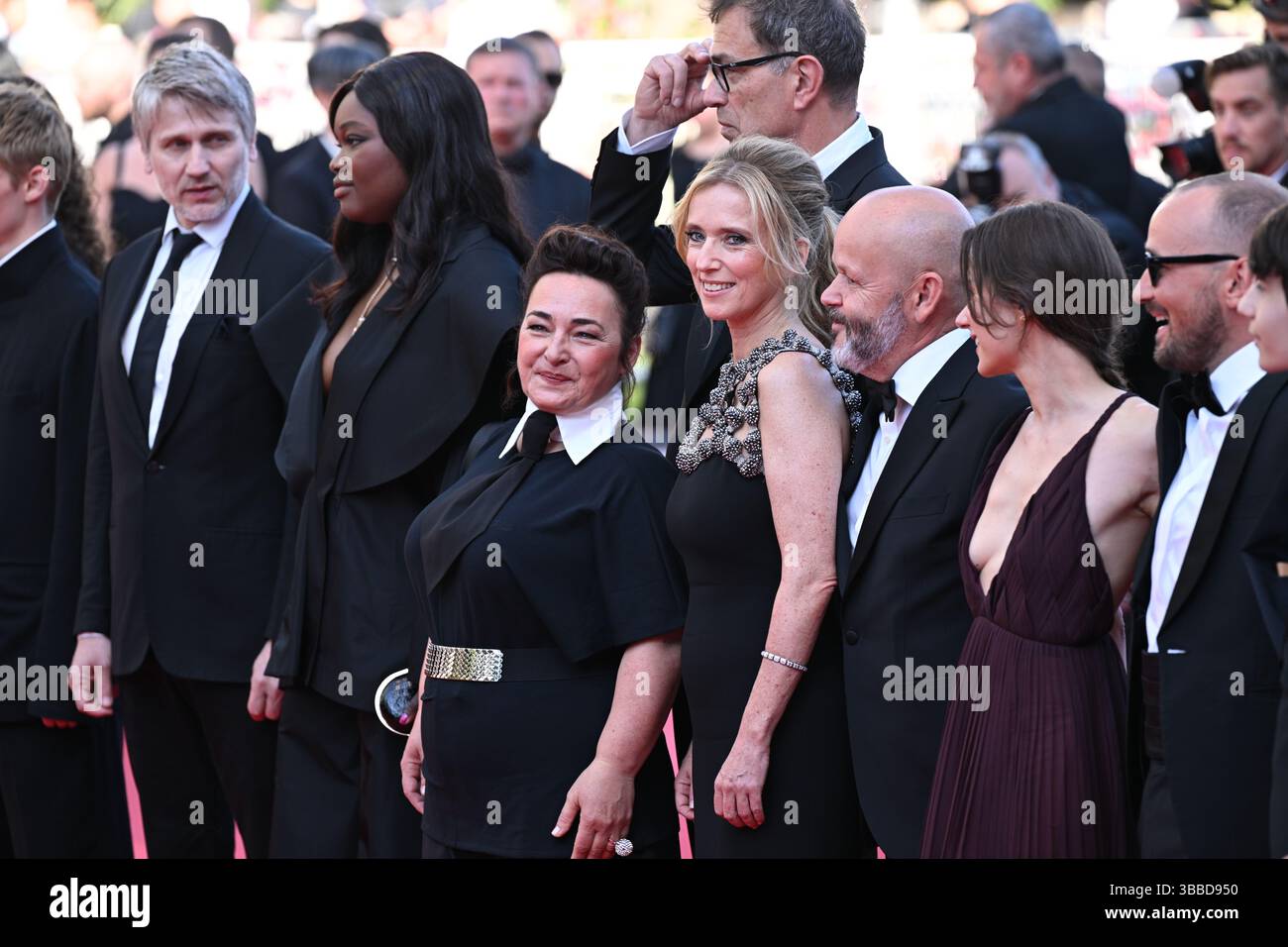 (left to right) Stanislas Merhar, Guslagie Malanda, Dominik Moll ...