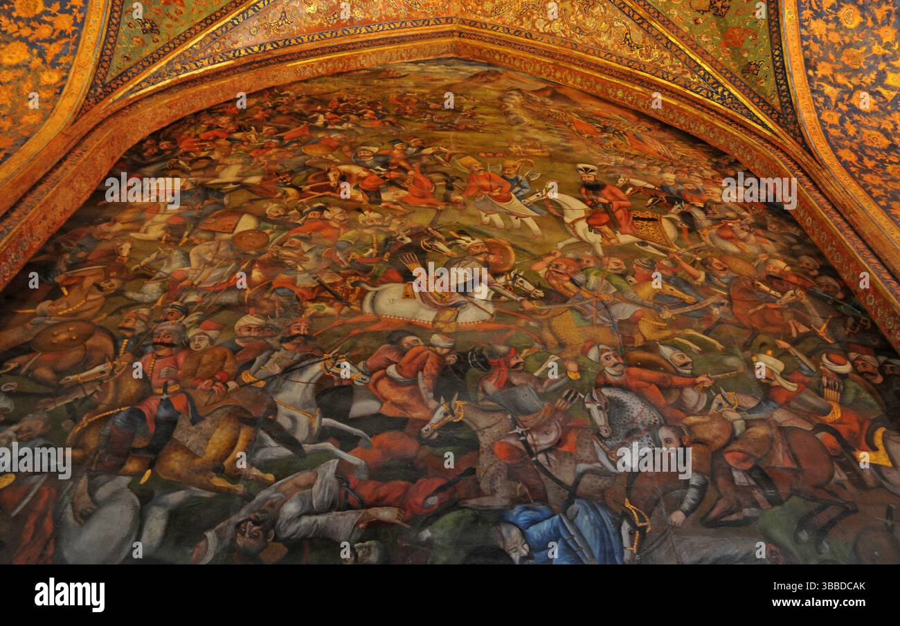 Located in Isfahan, Iran, the Chehel Sotun Palace was built by the ...