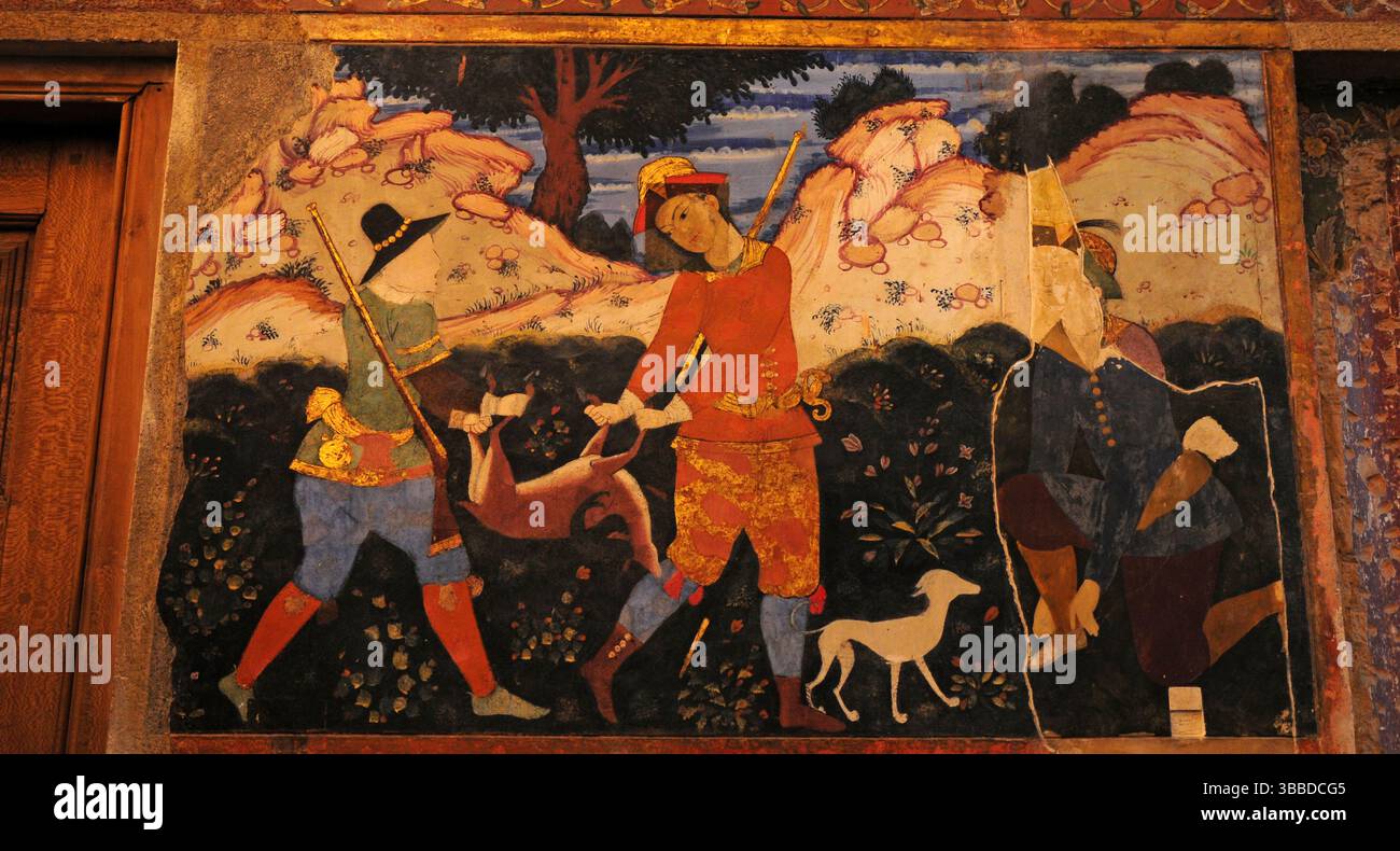 Located in Isfahan, Iran, the Chehel Sotun Palace was built by the ...