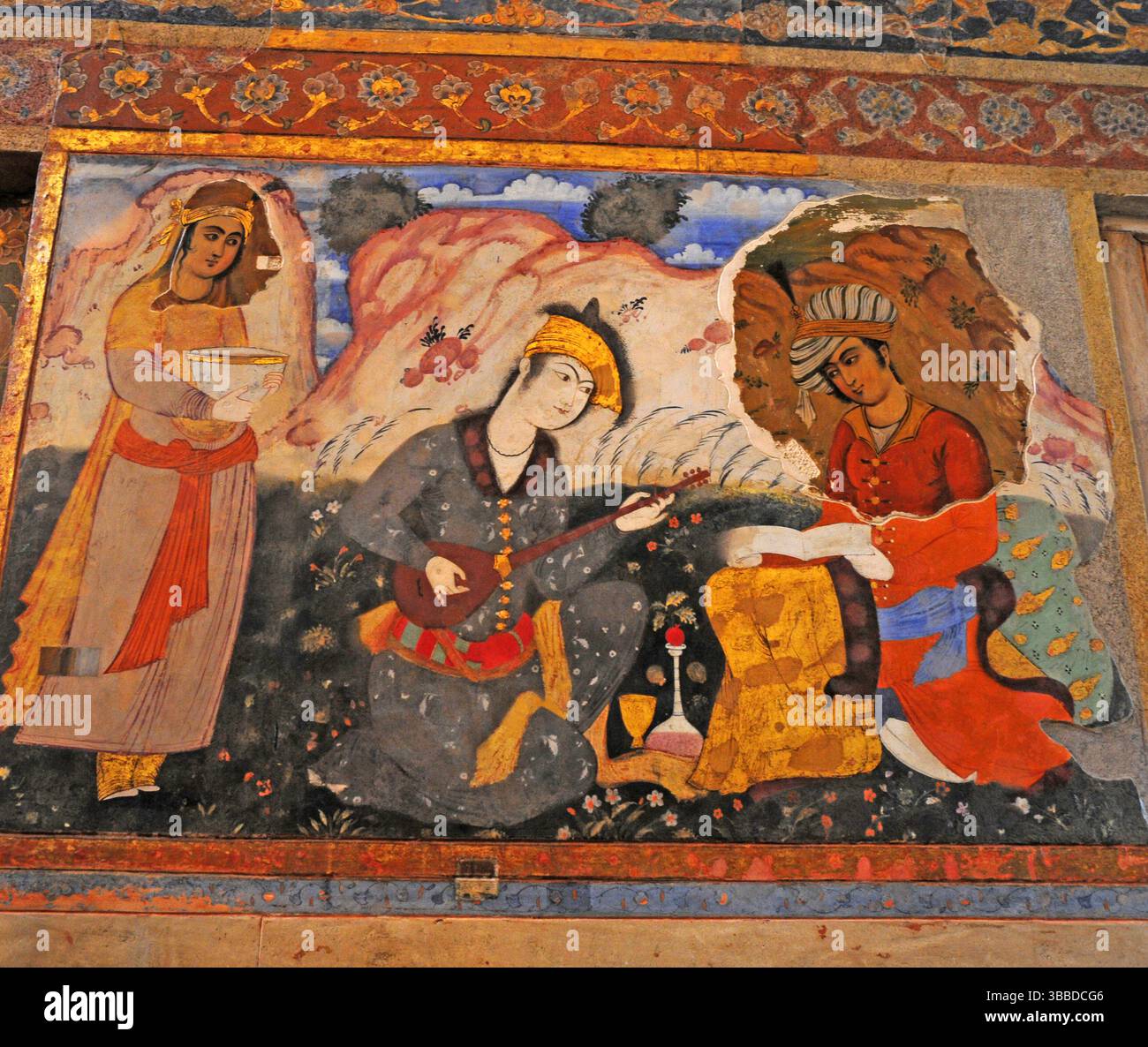 Located in Isfahan, Iran, the Chehel Sotun Palace was built by the ...