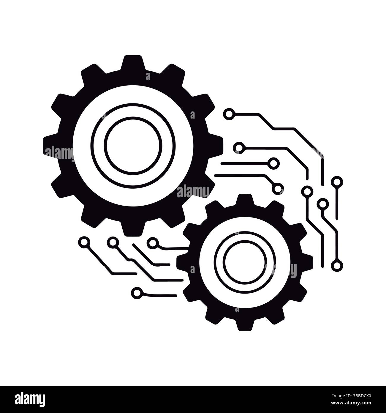 Technology systems integration Black and White Stock Photos & Images ...