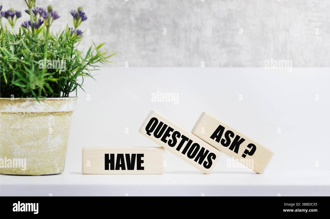 Have Questions Ask, Text Words, Typography, Wood Blocks, Business ...
