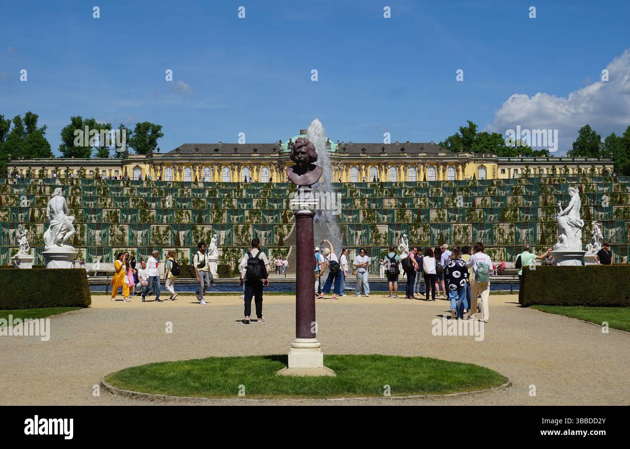 The historic garden and park of Sanssouci Palace, a landmark Prussian ...
