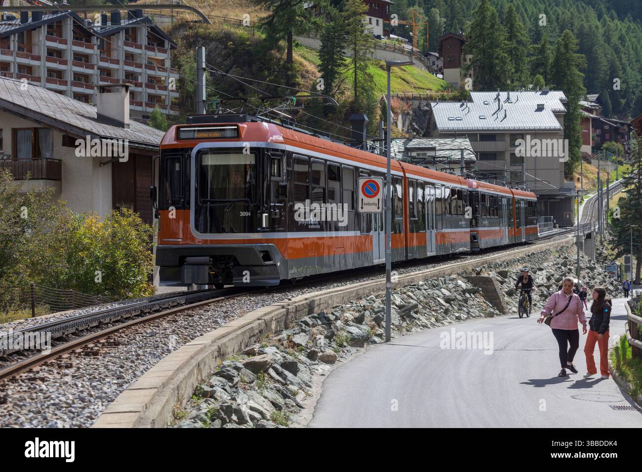 Gornergrat Gotthard Bahn / Gornergrat Railway train at Zermatt, at the ...