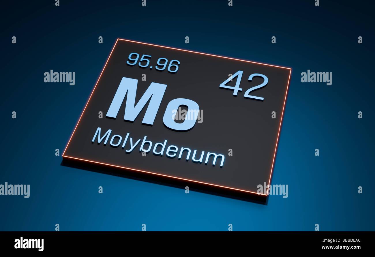 Mo - molybdenum, metal, periodic table of the elements. Mo - molybdenum ...