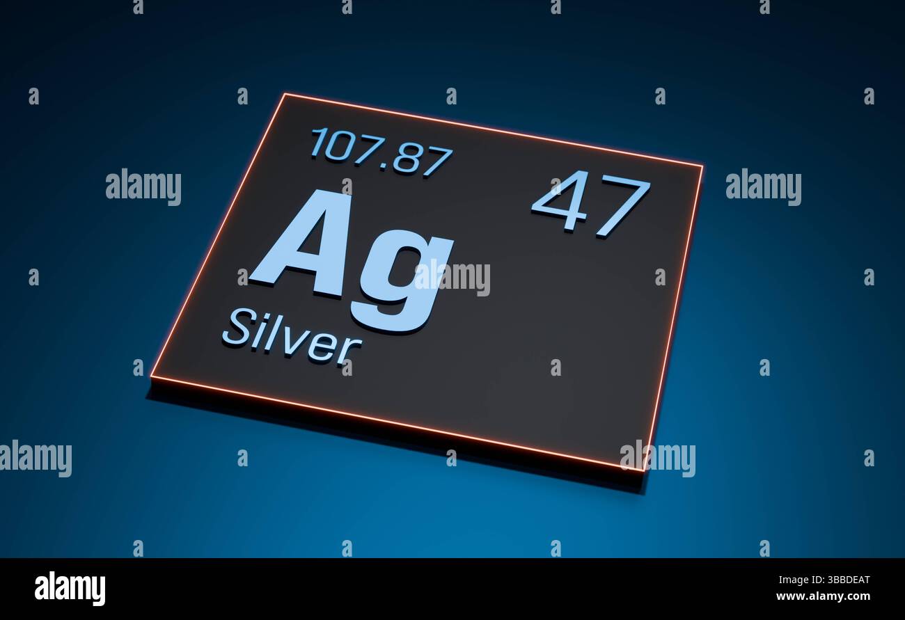 Ag - silver, metal, periodic table of the elements. Ag - silver, metal, periodic table of the ...