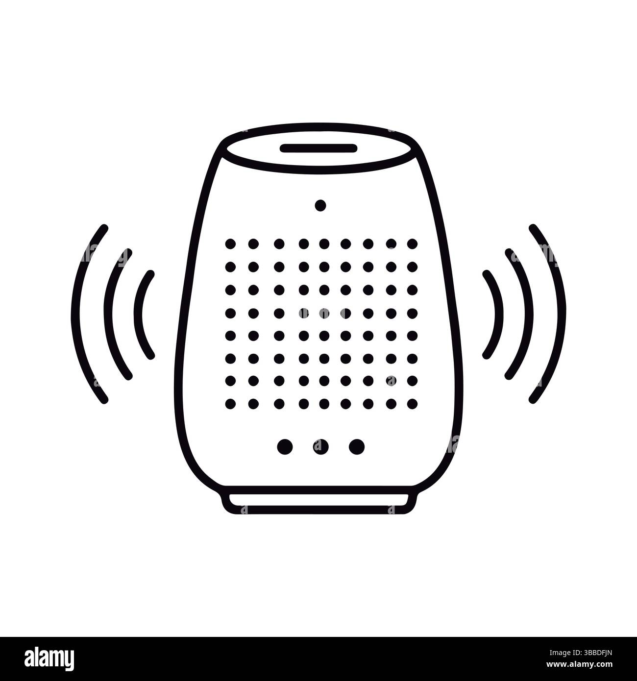 Portable Speaker Symbol with Audio Signals. Digital Voice Assistant ...