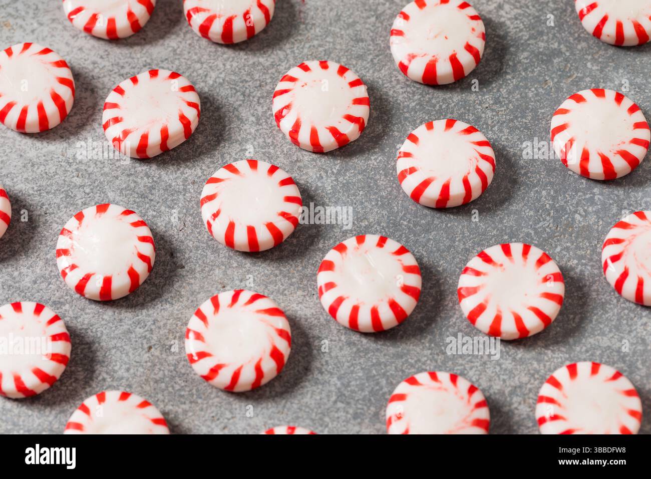 Sweet Red and White Peppermint Candy in a Round Shape Stock Photo - Alamy