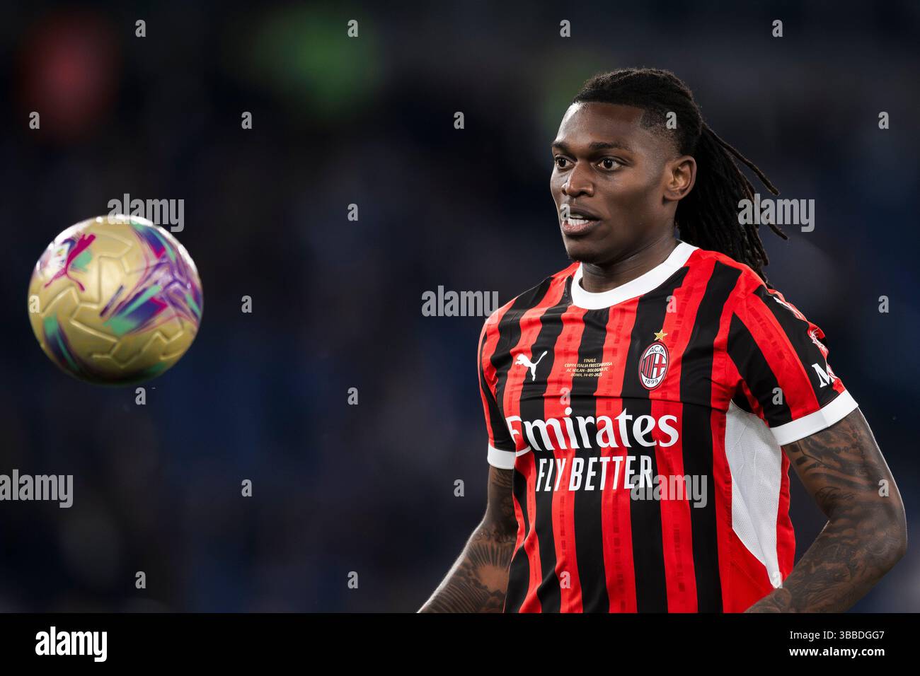 Rafael Leao of AC Milan in action during the Coppa Italia final ...
