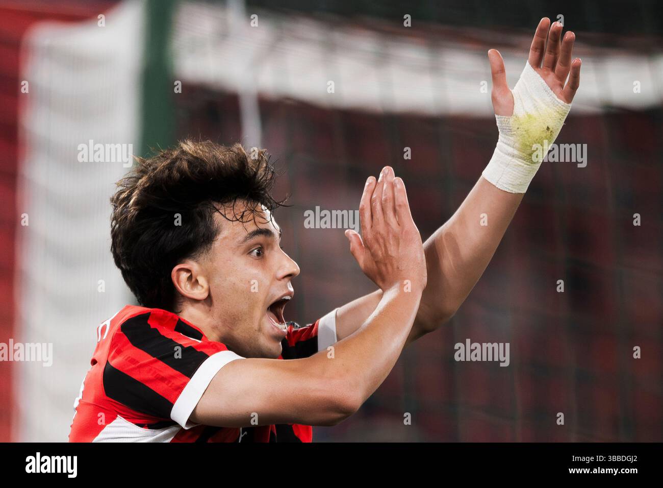 Joao Felix of AC Milan reacts during the Coppa Italia final football ...