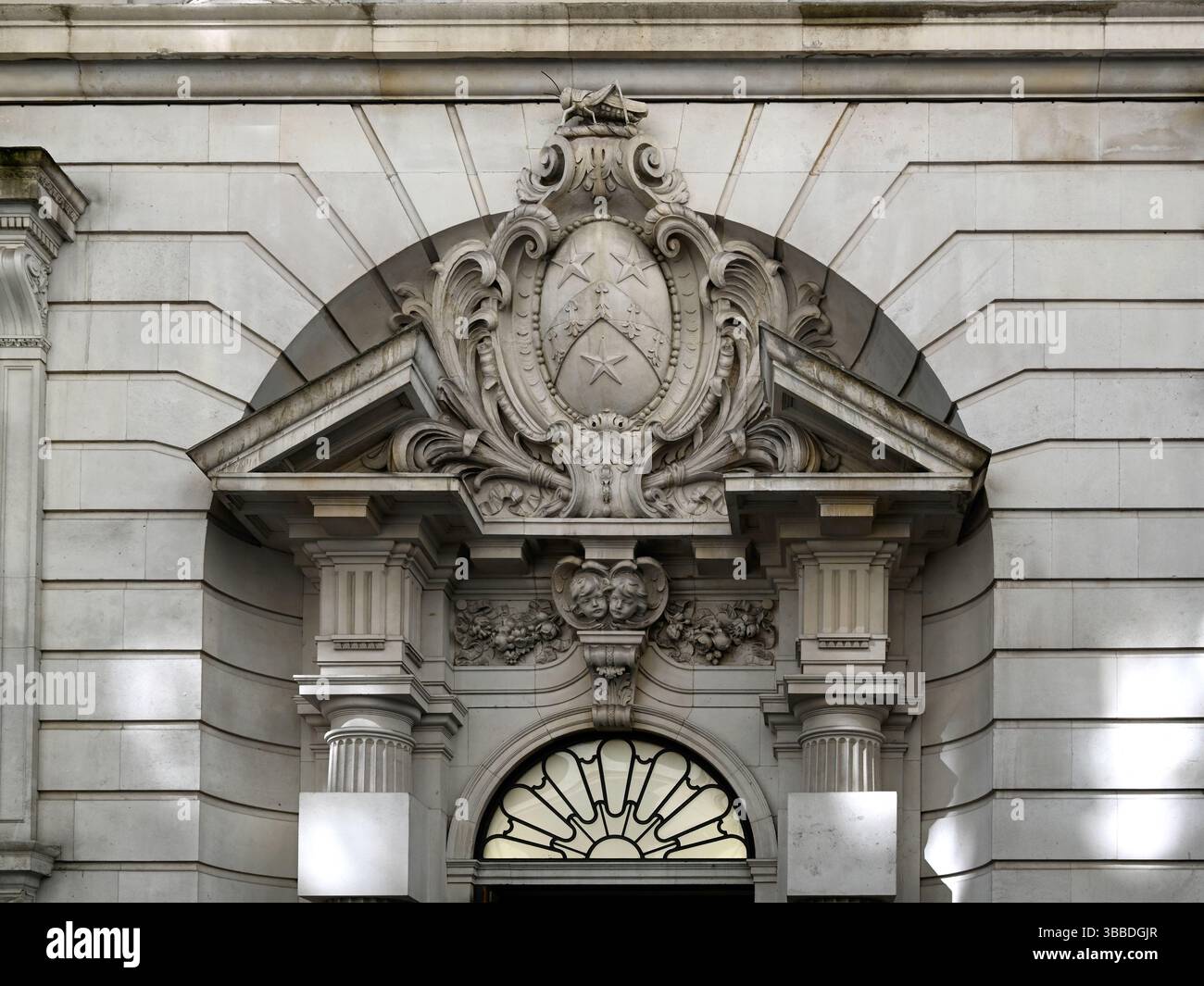 LONDON UK - APRIL 30, 2025: Architectural detail above exterior door at ...