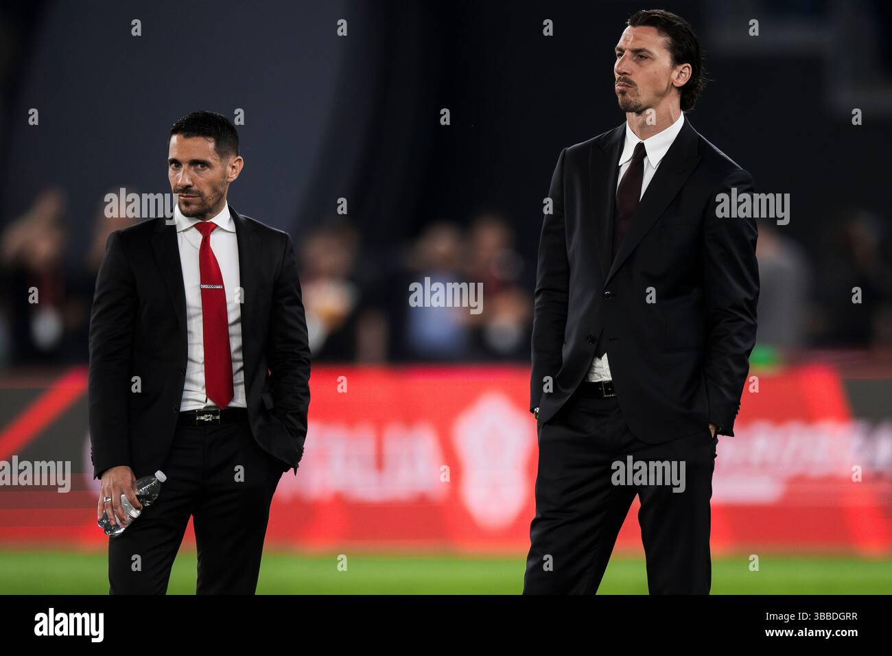 Geoffrey Moncada and Zlatan Ibrahimovic look on prior to the award ...