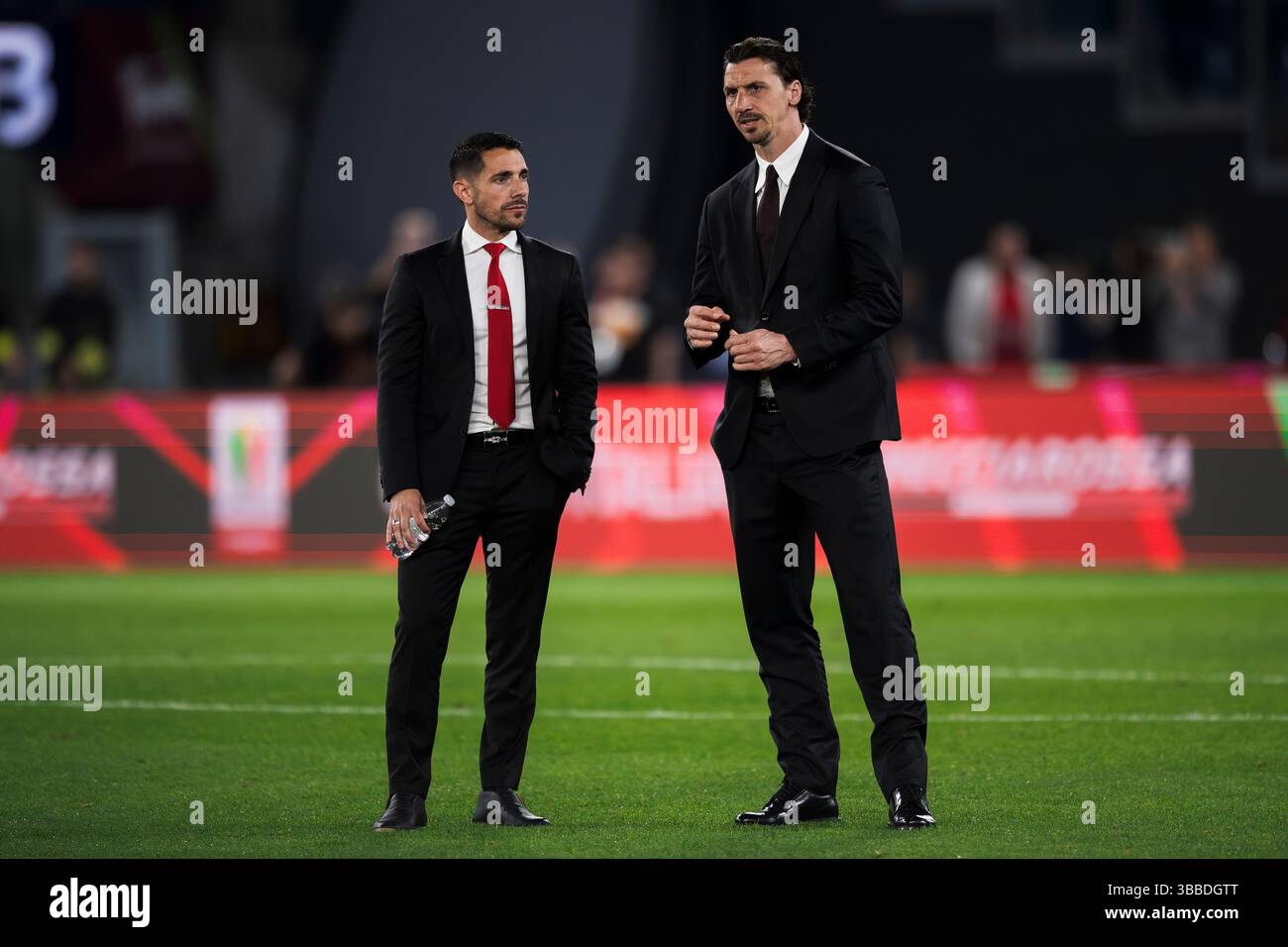 Geoffrey Moncada and Zlatan Ibrahimovic look on prior to the award ...