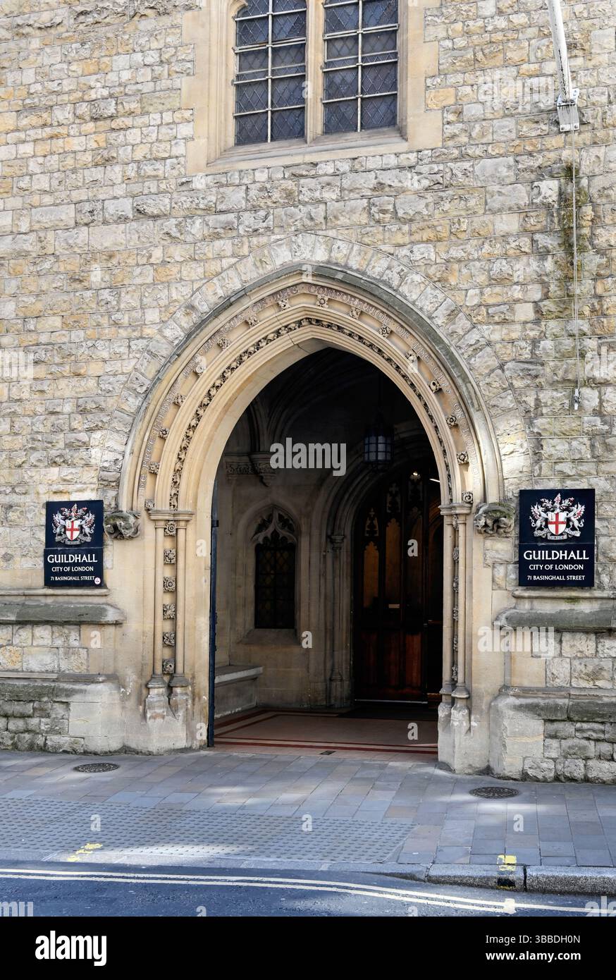 LONDON UK - APRIL 30, 2025: Entrance to the Guildhall in Basinghall ...