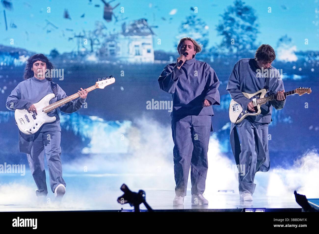 Katarsis from Lithuania performs the song "Tavo Akys" during the second ...