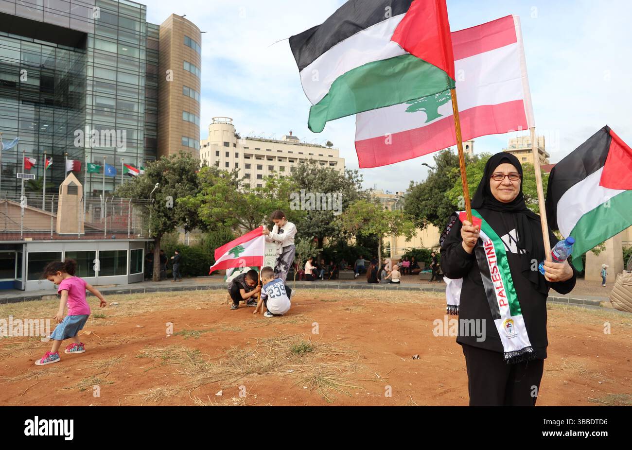 Beirut, Lebanon. 15th May, 2025. Celebration of 77th Nakba, UN ESCWA ...