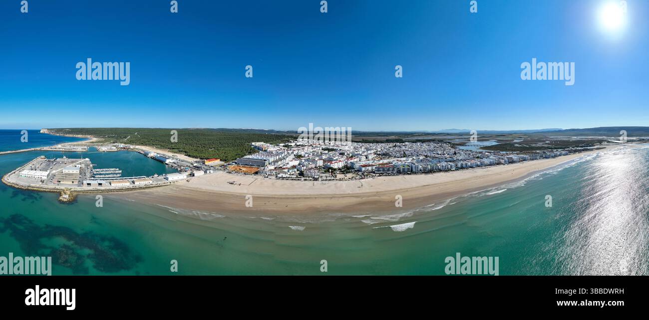 Aerial views of the municipality of Barbate and its coastline ...