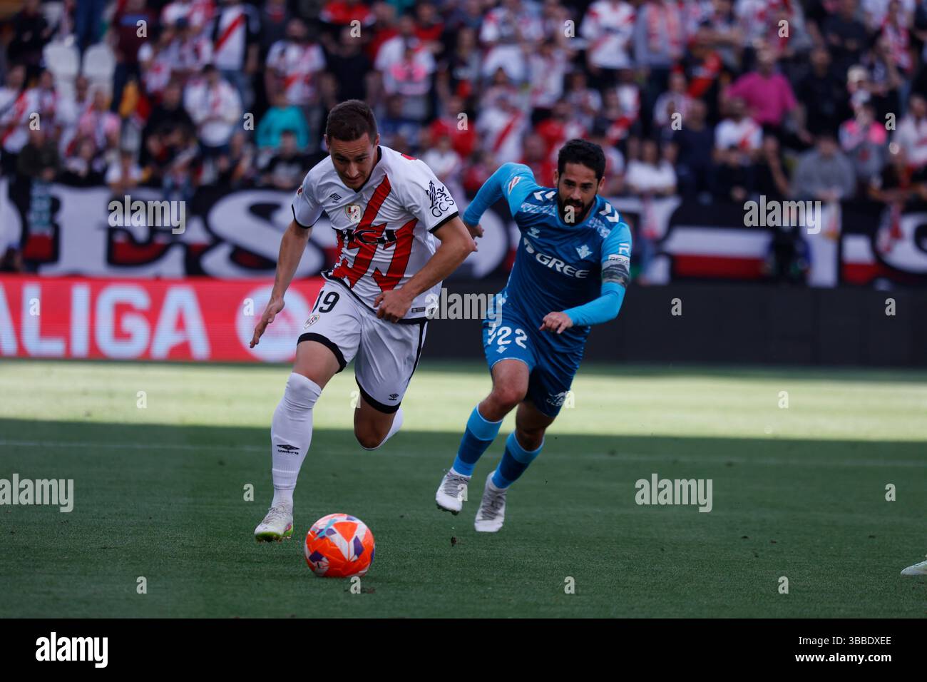 MADRID, SPAIN - MAY 15, 2025: De Frutos and Isco during LaLiga match ...