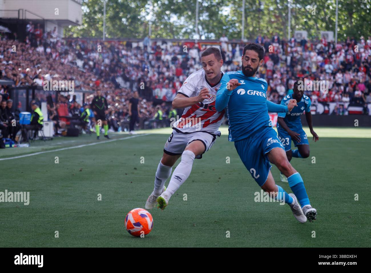 MADRID, SPAIN - MAY 15, 2025: De Frutos and Isco during LaLiga match ...
