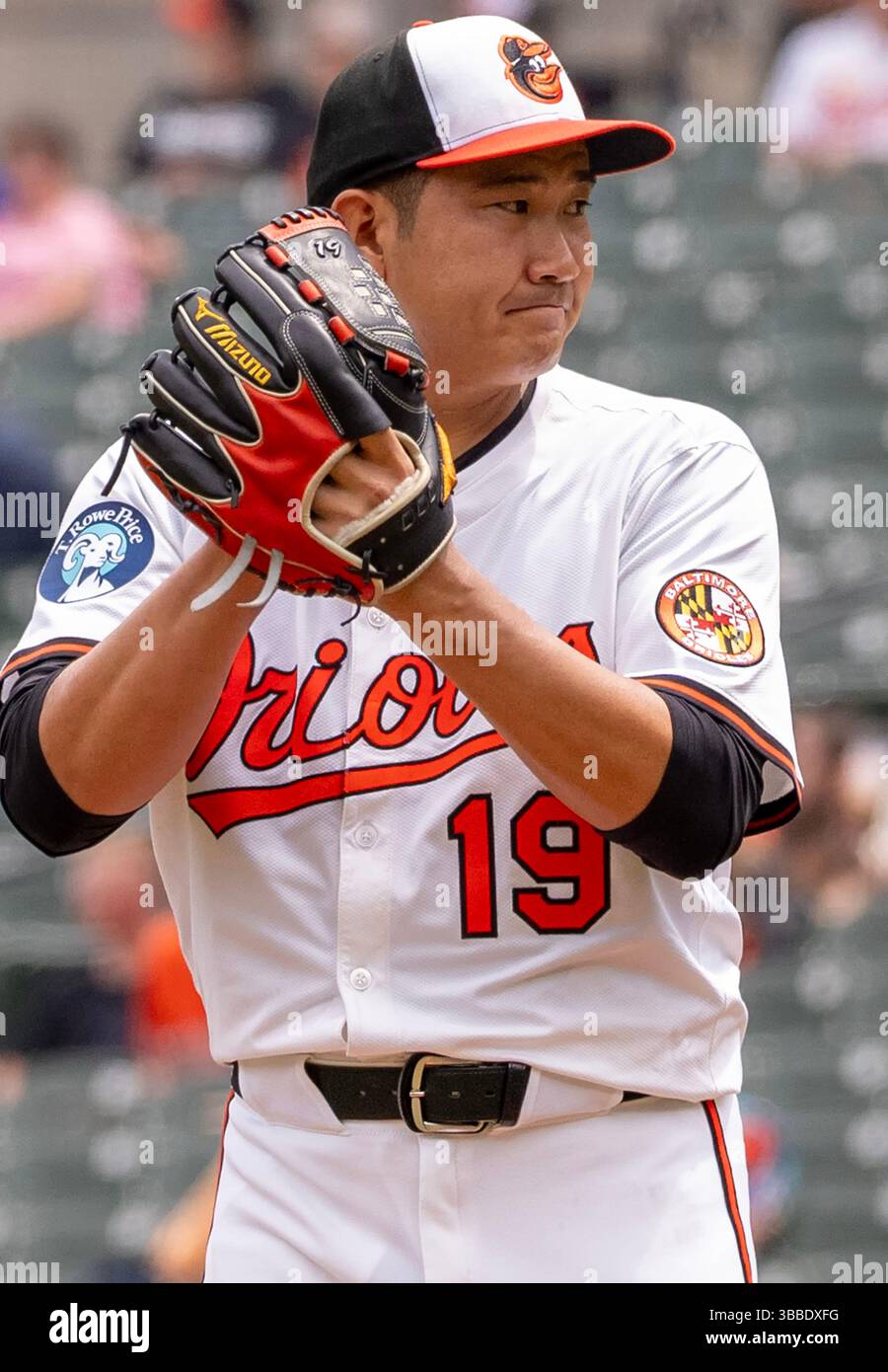 Baltimore, USA. 15th May, 2025. BALTIMORE, MD - MAY 15: Baltimore Orioles pitcher Tomoyuki ...