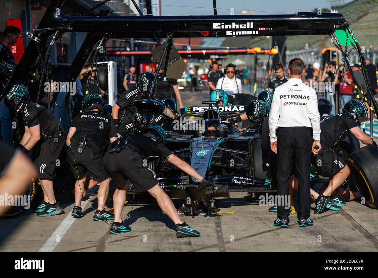 Mercedes AMG F1 Team pitstop practice illustration during the Formula 1 ...
