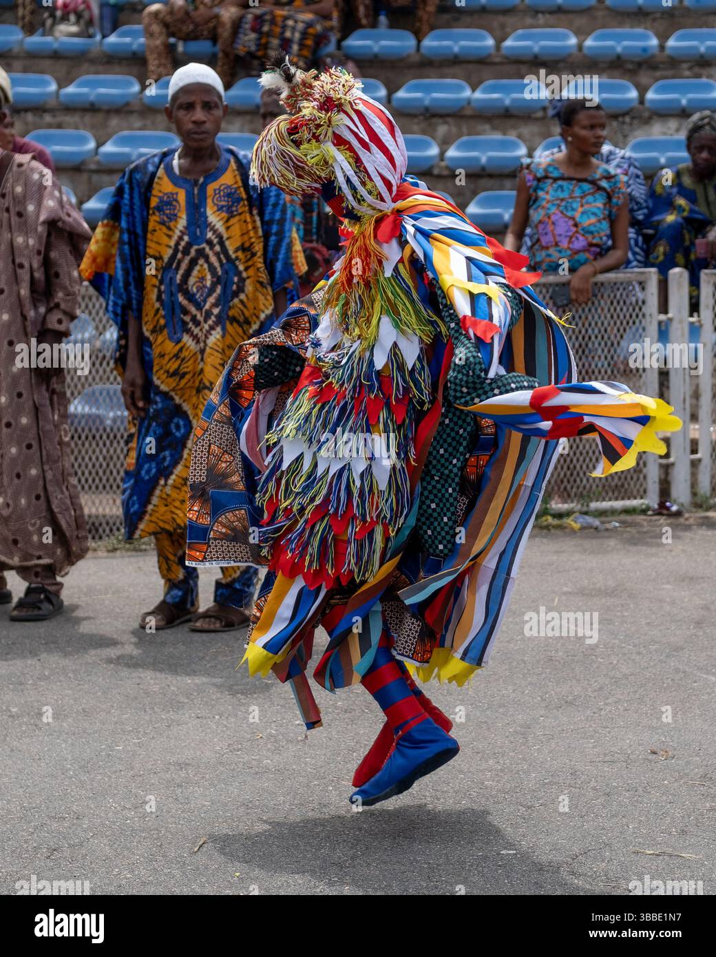 Ibadan, Oyo State, Nigeria. 15th May, 2025. A masquerade is captured ...