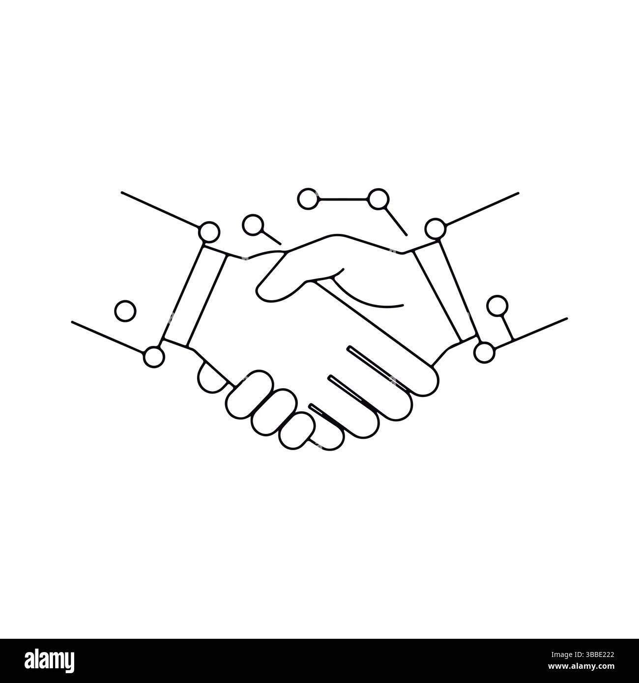 Handshake with Digital Network Graphic. Technology Agreement ...