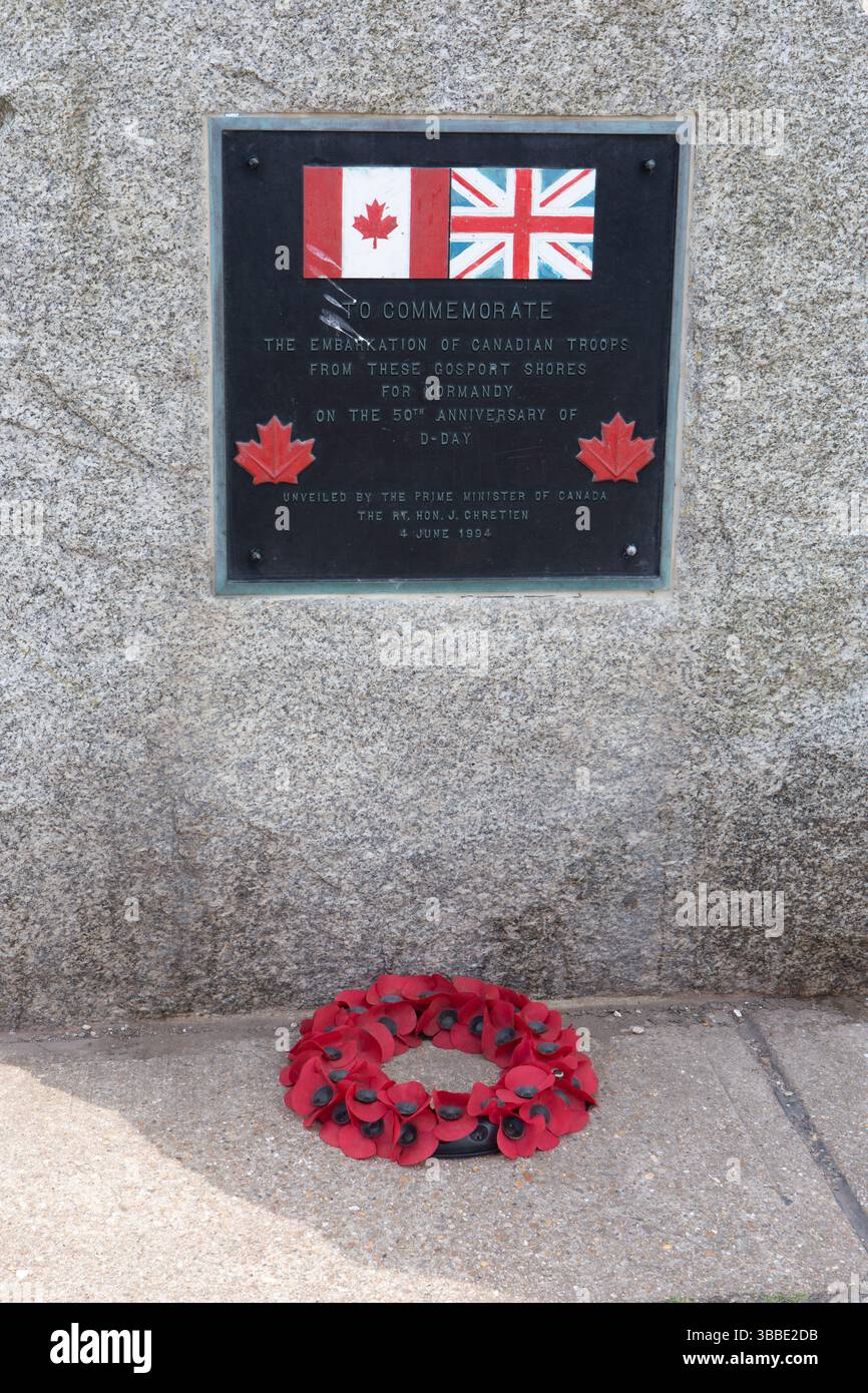 Canadian Memorial Stokes Bay, Hampshire Stock Photo - Alamy