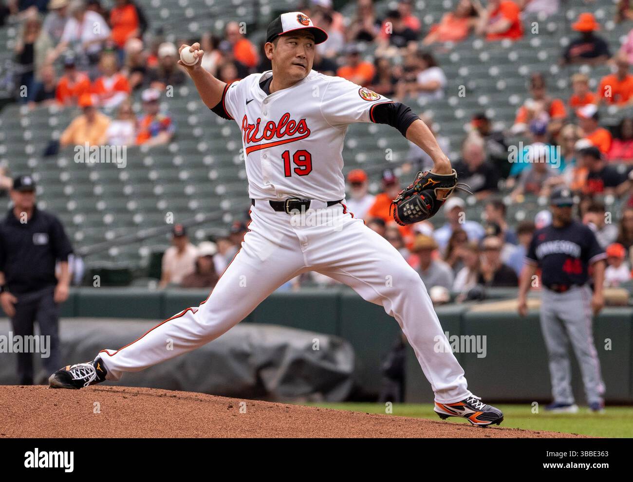 Baltimore, USA. 15th May, 2025. BALTIMORE, MD - MAY 15: Baltimore Orioles pitcher Tomoyuki ...