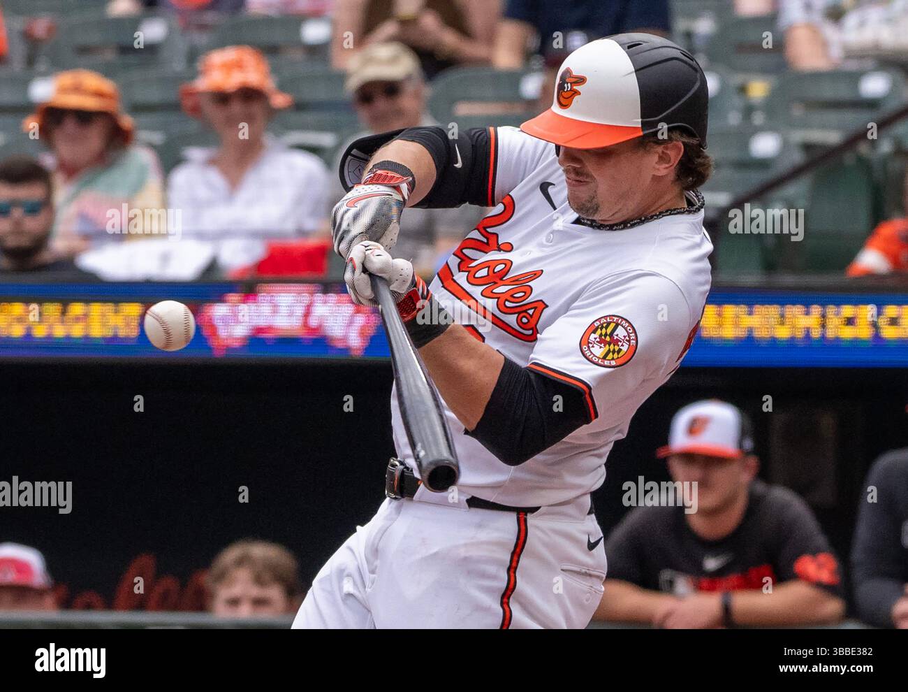 Baltimore, USA. 15th May, 2025. BALTIMORE, MD - MAY 15: Baltimore Orioles catcher Adley ...