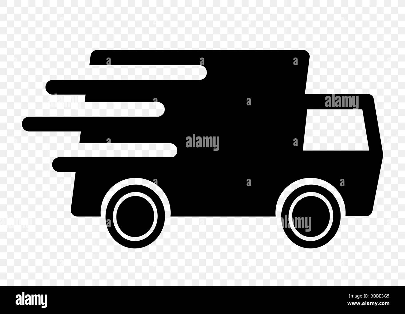 Fast moving shipping delivery truck line art vector icon for ...