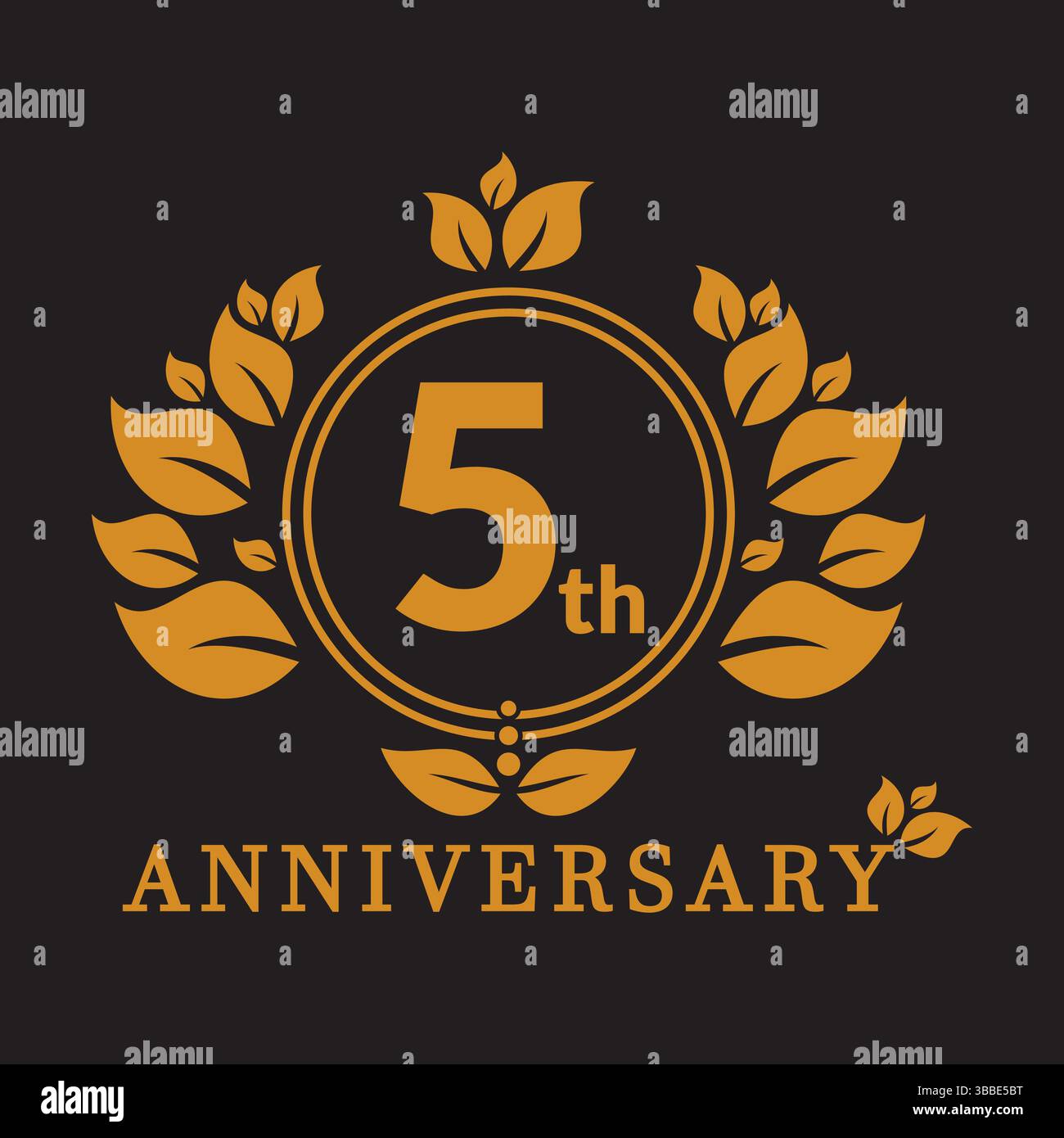 5 year anniversary vector banner template. 5 years Anniversary logo ...