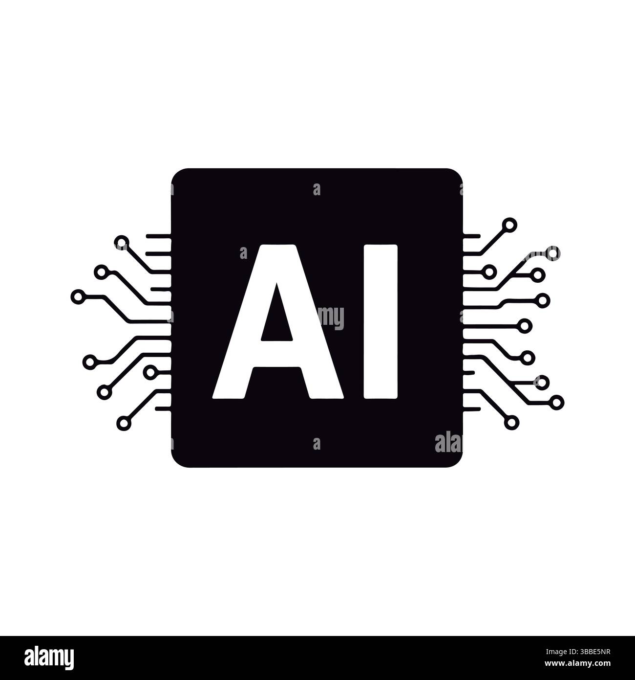 Black neural network icon isolated hi-res stock photography and images ...
