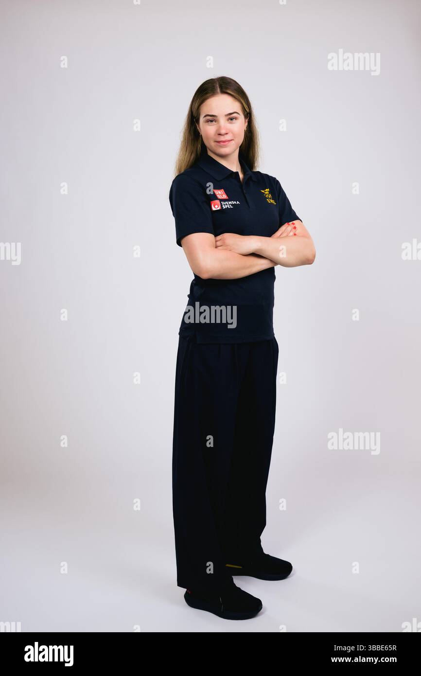 Biathlon athlete Sara Andersson of, Sweden. , . poses for a portrait ...
