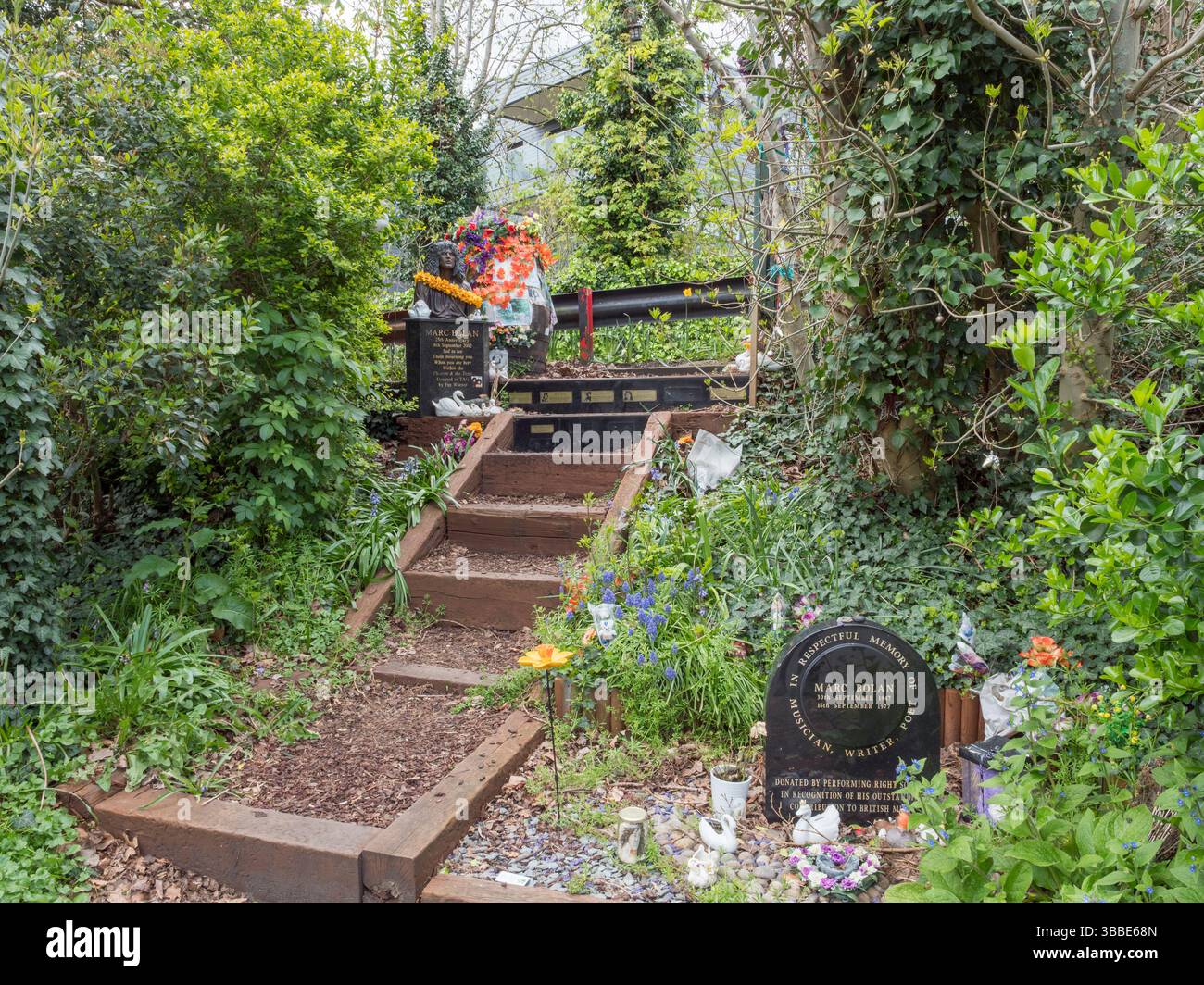Marc Bolan's Rock Shrine, a memorial in Barnes, London to pop star Marc ...