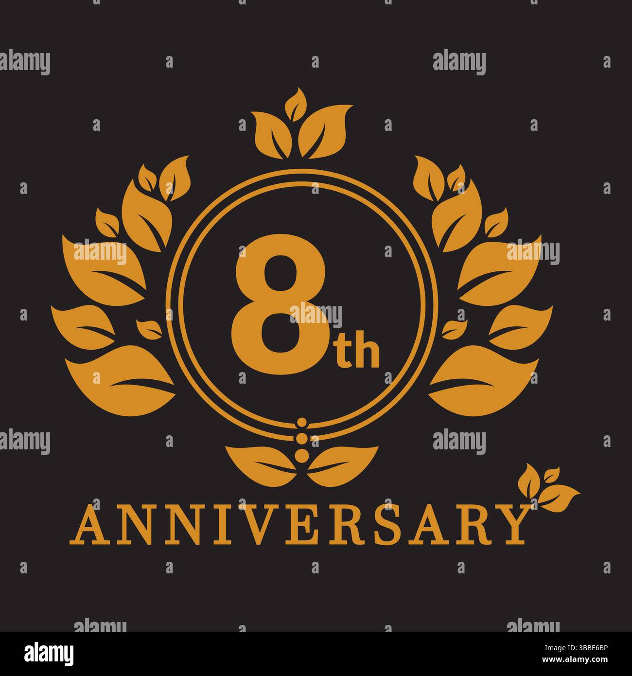 8 year anniversary vector banner template. 8 years Anniversary logo ...