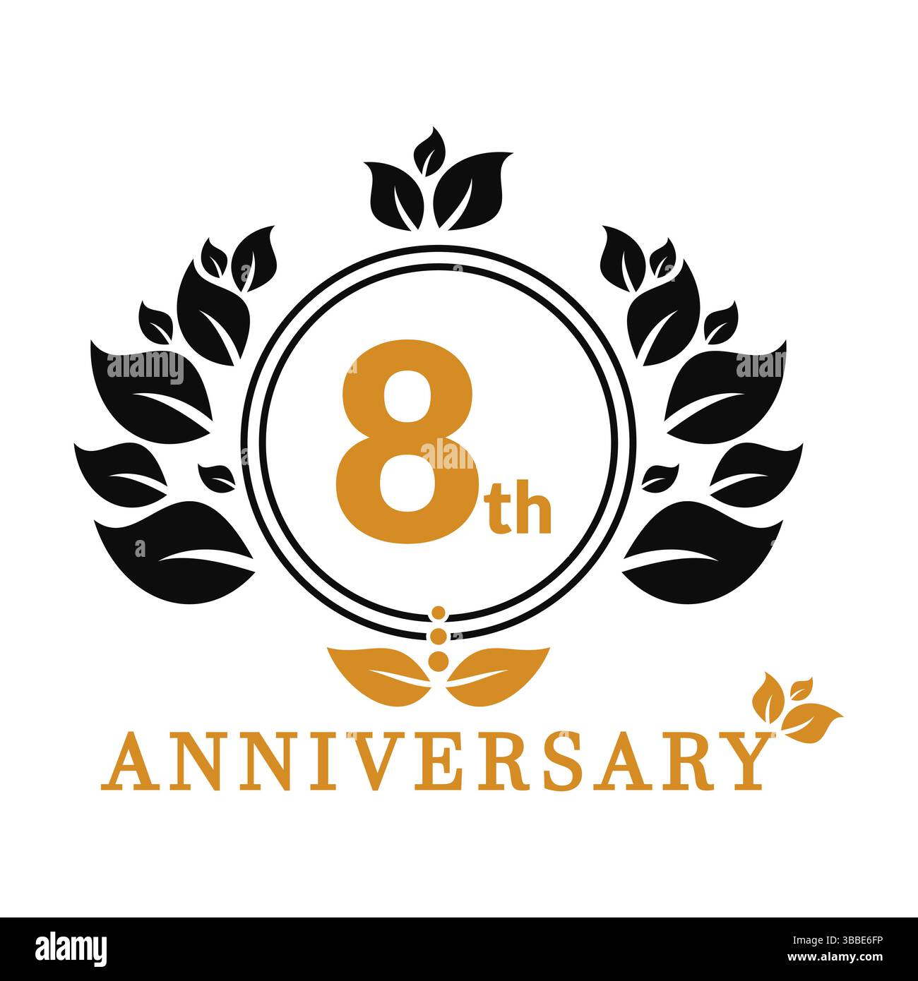 8 year anniversary vector banner template. 8 years Anniversary logo ...